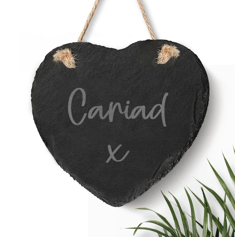 CARIAD Welsh Slate Hanging Heart – RoRCrafts