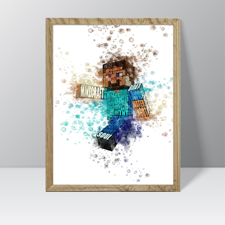 Minecraft Print (Minecraft Guy) - Watercolour Splash Print – RoRCrafts